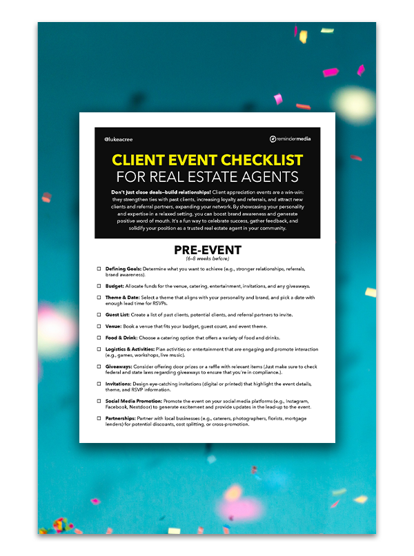 15+ Top Client Event Ideas & Event Checklist for Real Estate Agents